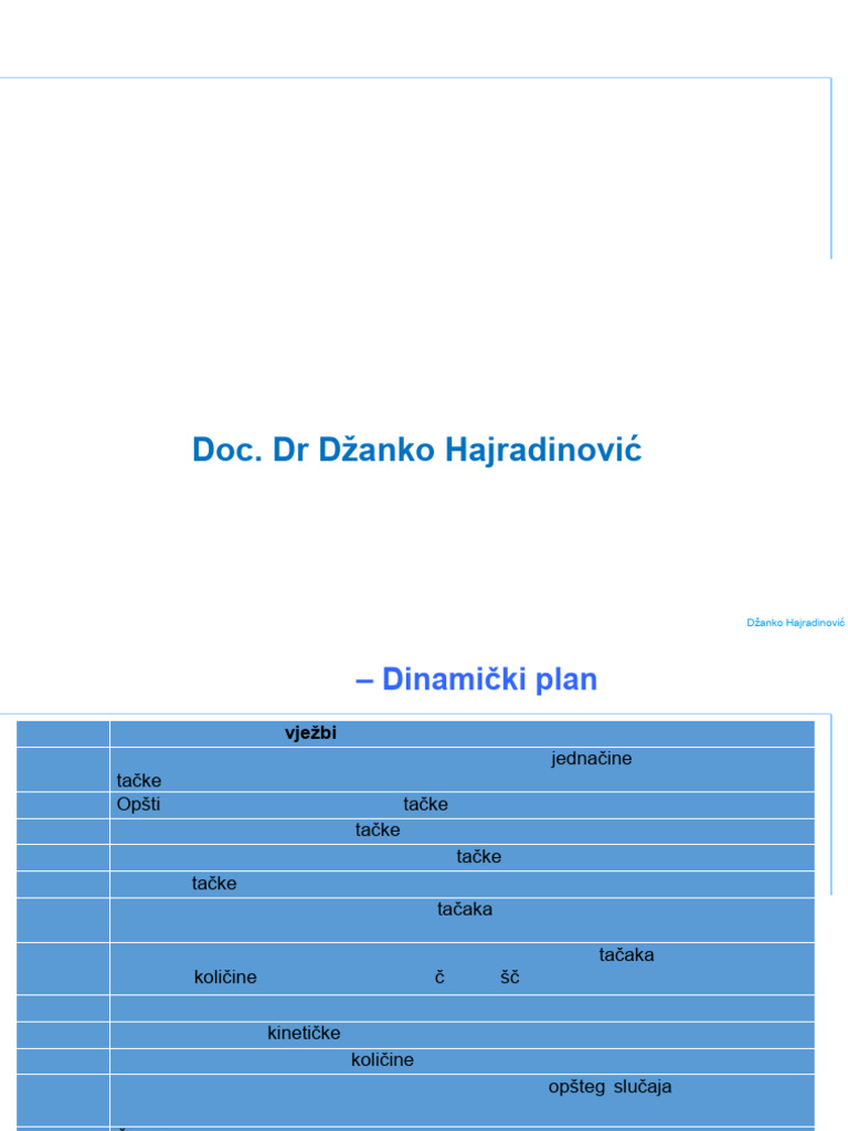 Predavanje BR 10 Dinamika | PDF