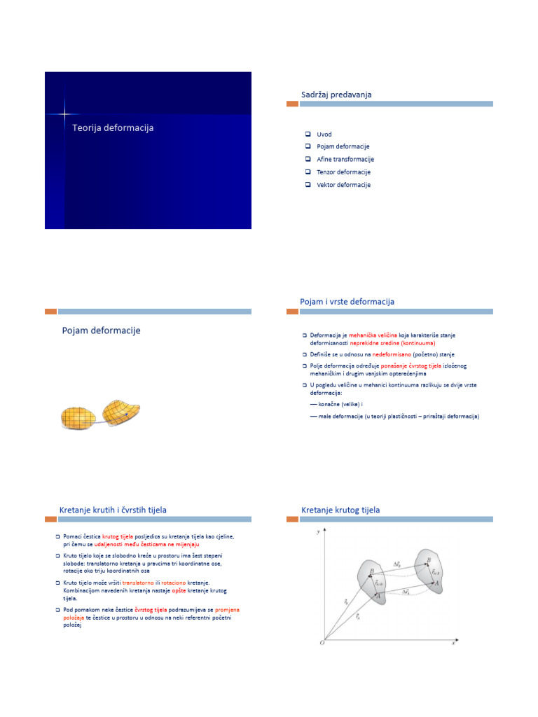 6 Teorija Deformacija | PDF
