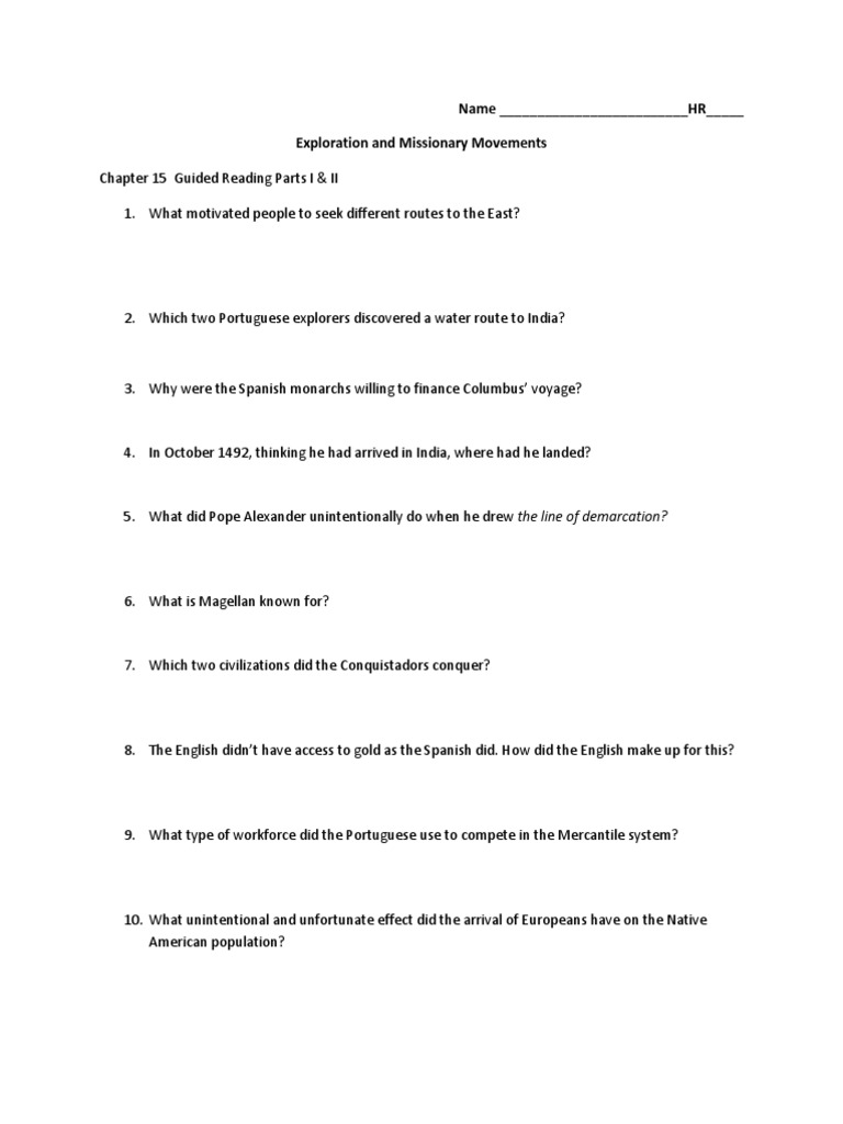Student Guide: Age of Exploration | PDF | Politics | History