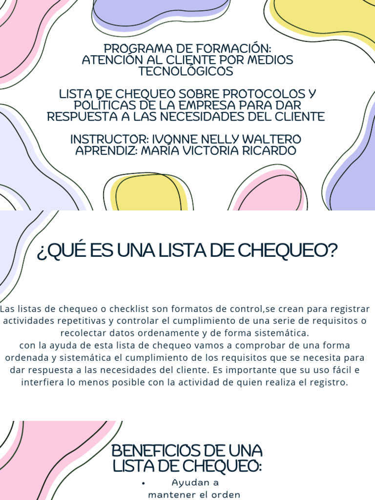 Lista de chequeo | PDF | Cliente