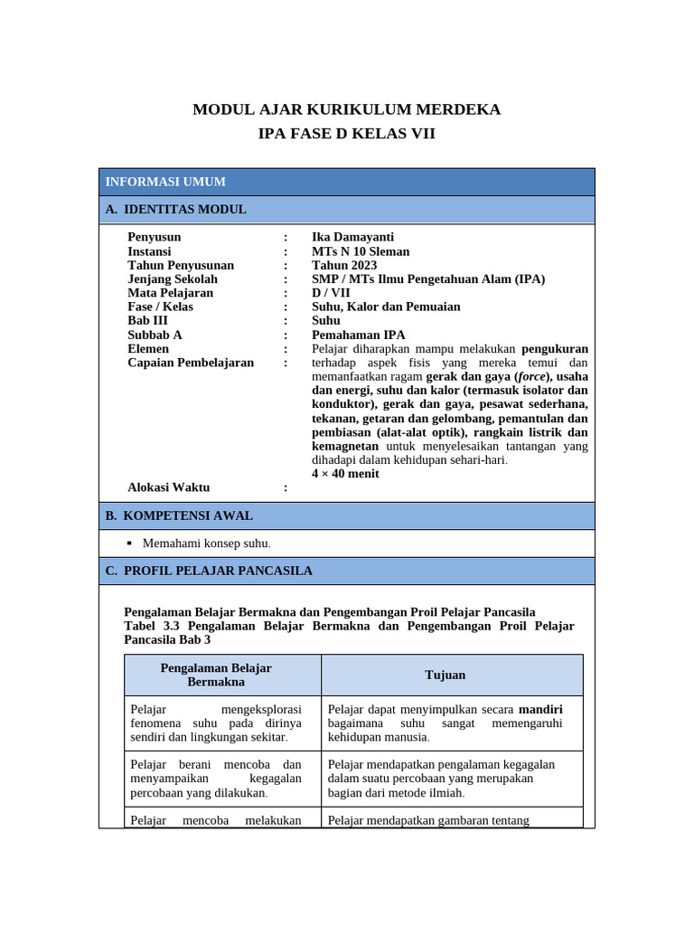 Modul Ajar Bab III | PDF