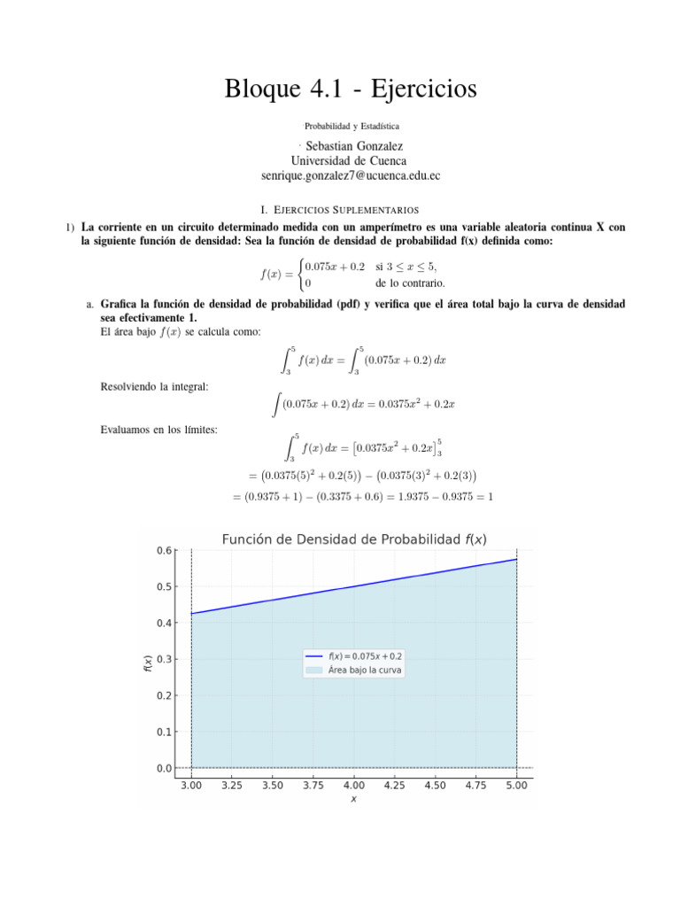 Bloque_4_1___Ejercicios | PDF | Función de densidad de probabilidad | Integral