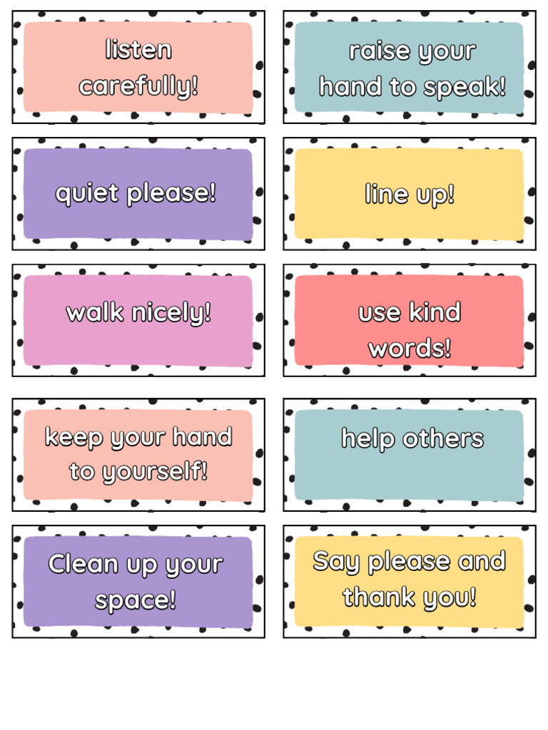 Classroom Rules Flashcards | PDF