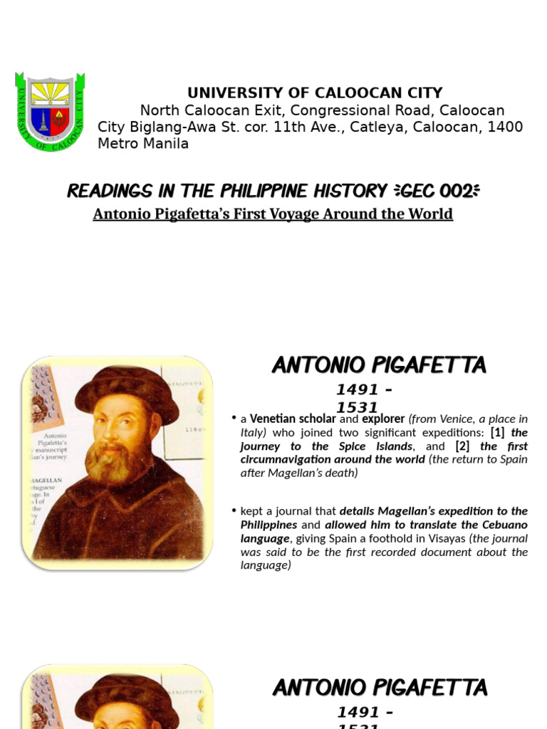 GEC 002 PPT 003 Antonio Pigafettas First Voyage Around The World | PDF | Age Of Discovery ...