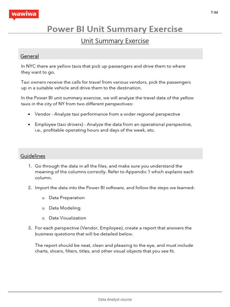 Power BI Analysis of NYC Taxi Data | PDF