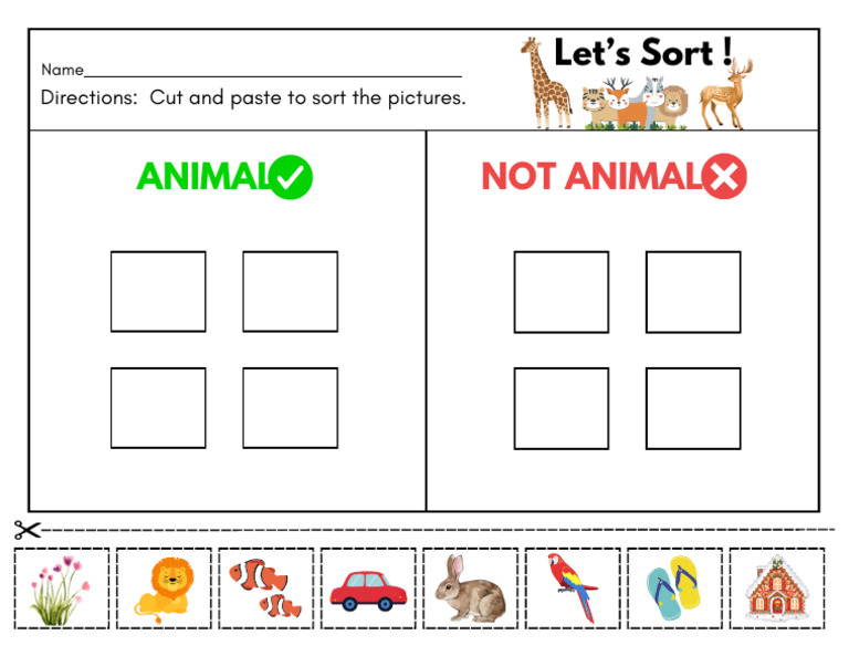 Sorting Toys Worksheet in Colorful Simple Style - PDF 3 | PDF