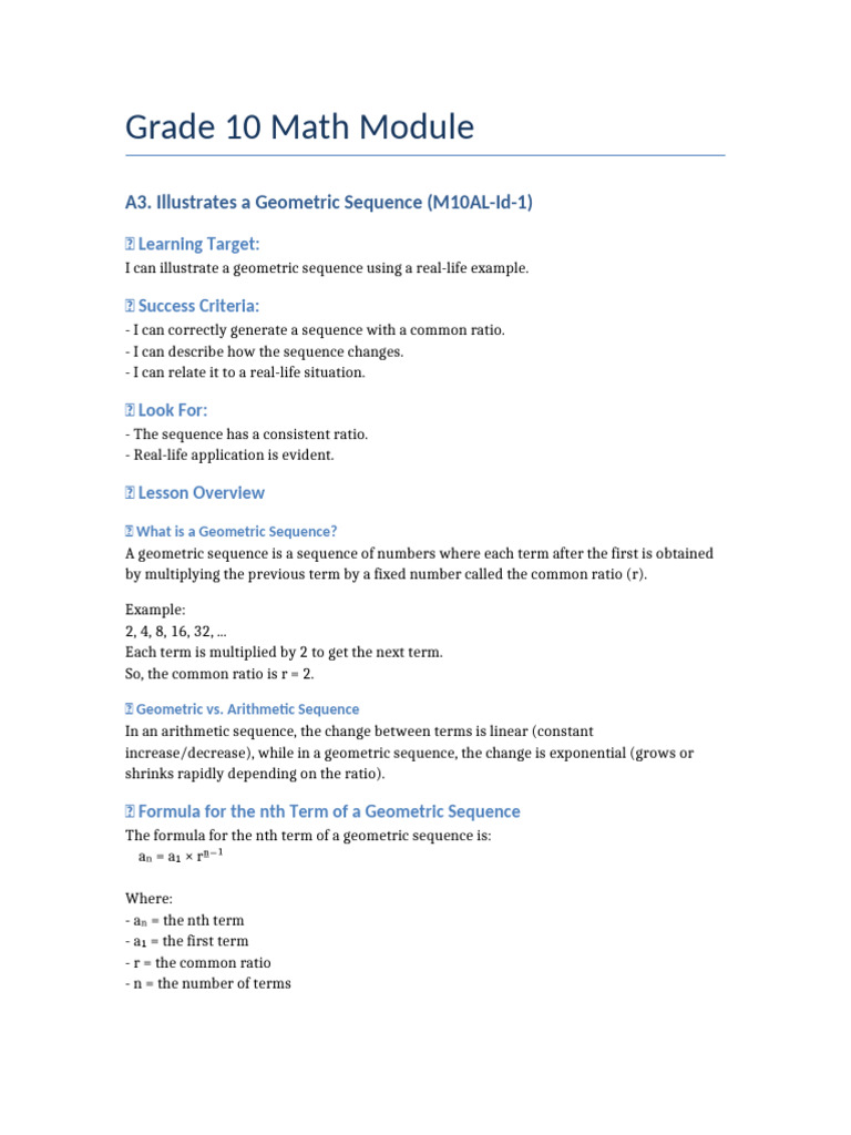 Understanding Geometric Sequences | PDF | Arithmetic | Mathematical ...
