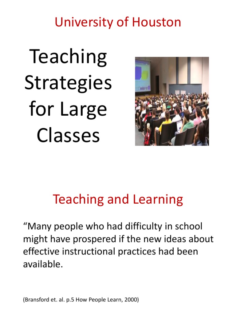 Effective Teaching for Large Classes | PDF | Memory | Educational ...