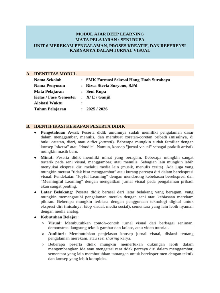Jurnal Visual: Merekam Proses Kreatif | PDF