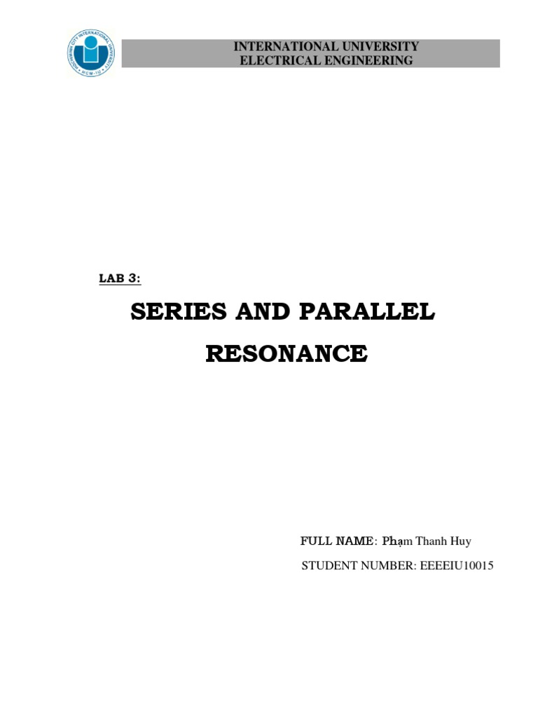 Series and Parallel Resonance Lab | PDF