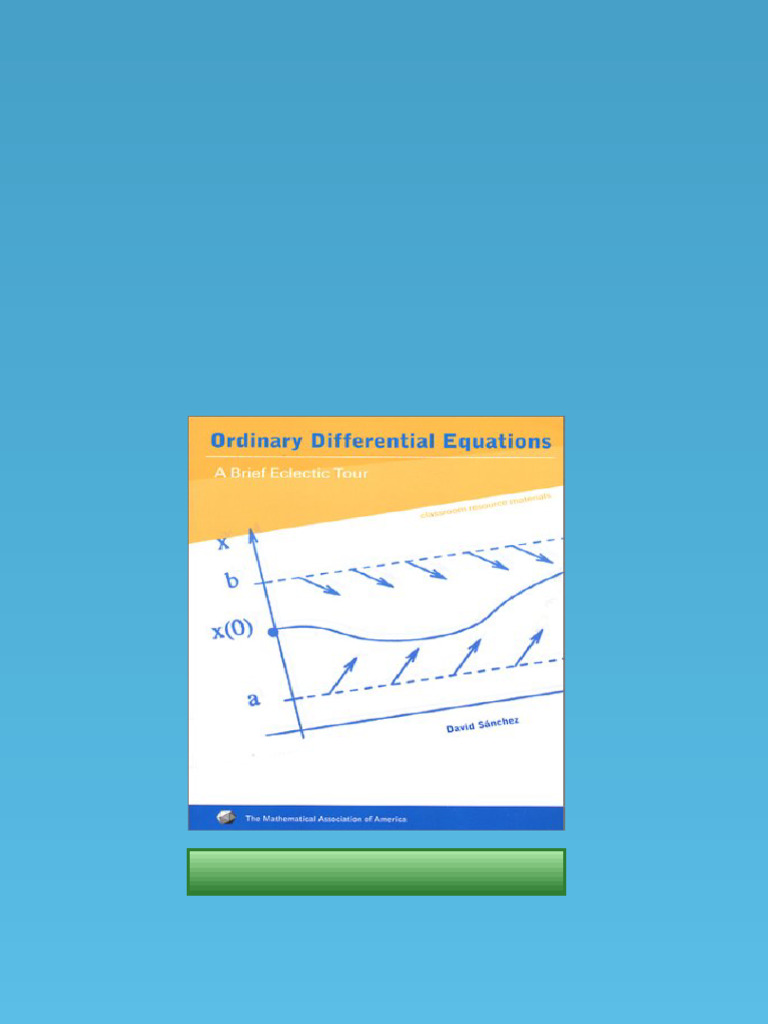 (Ebook) Ordinary Differential Equations: A Brief Eclectic Tour by David ...