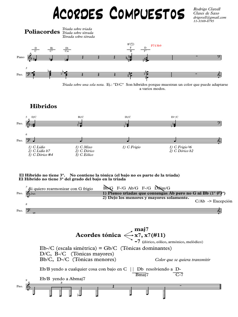 Elementos III - Acordes Compuestos - Partitura Completa | PDF | Acorde ...