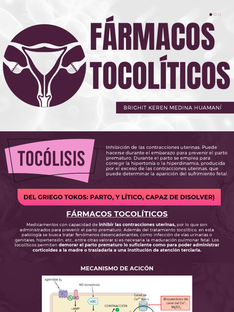 Fármacos Tocolíticos y su Uso | PDF | Parto | Especialidades Medicas