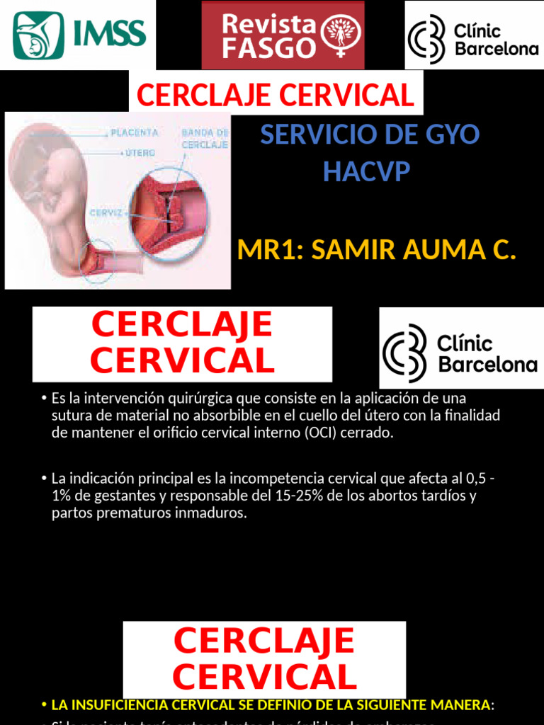 cerclaje cervical | PDF | El embarazo | Parto prematuro