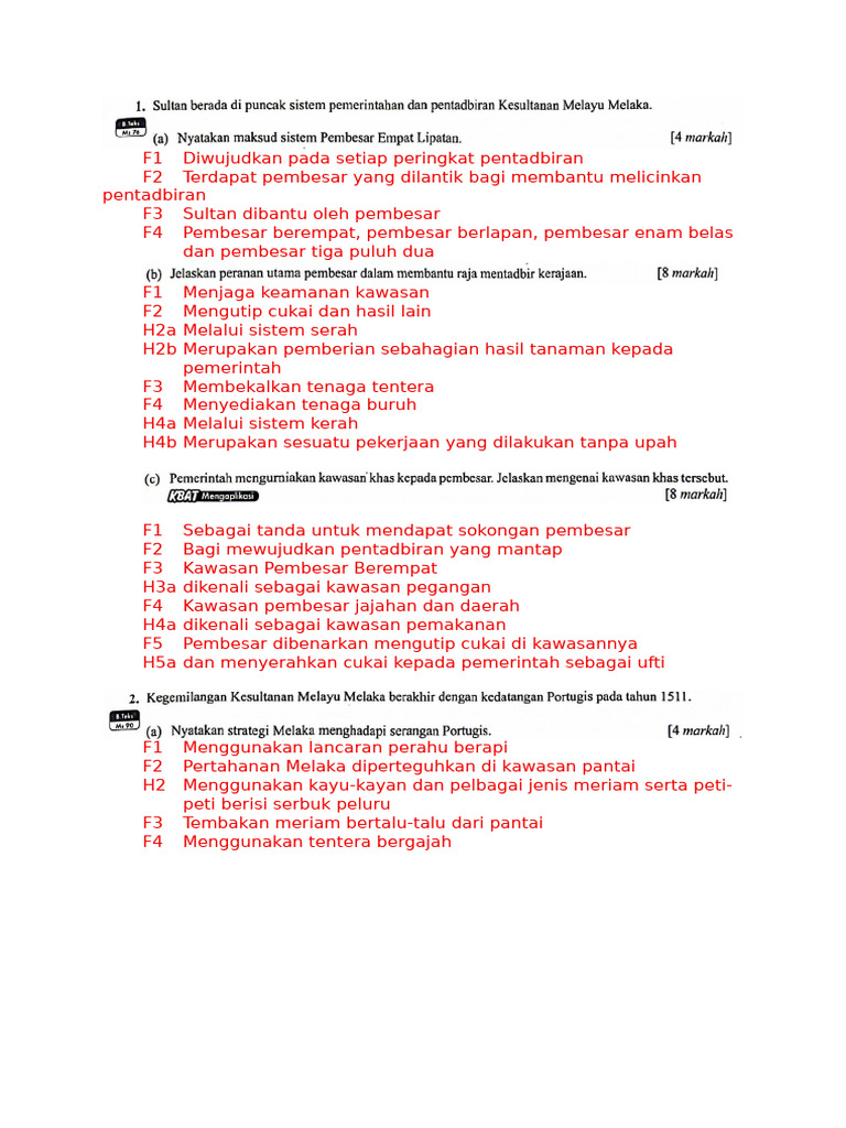 Sejarah: Soalan Esei | PDF