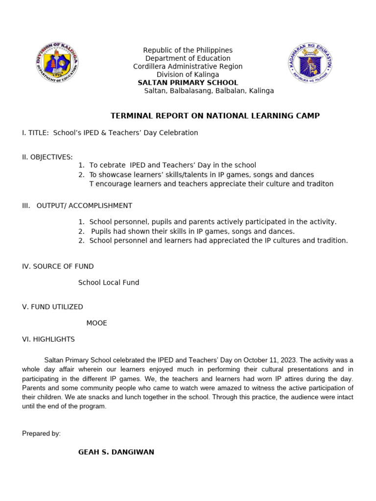 IPED TERMINAL Report | PDF