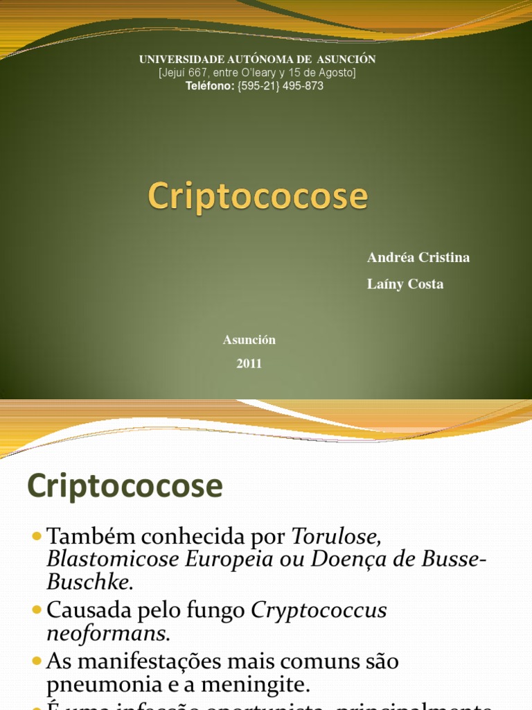 Criptococose-causas,manifestações e tratamento | PDF | RTT | Doenças e ...