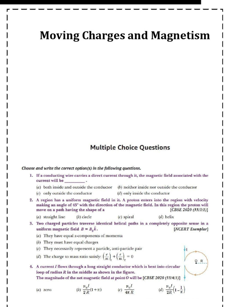 Moving Charge and Magnetism Important | PDF