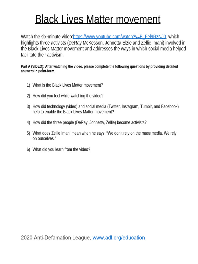 Understanding the Black Lives Matter Movement | PDF | Black Lives ...