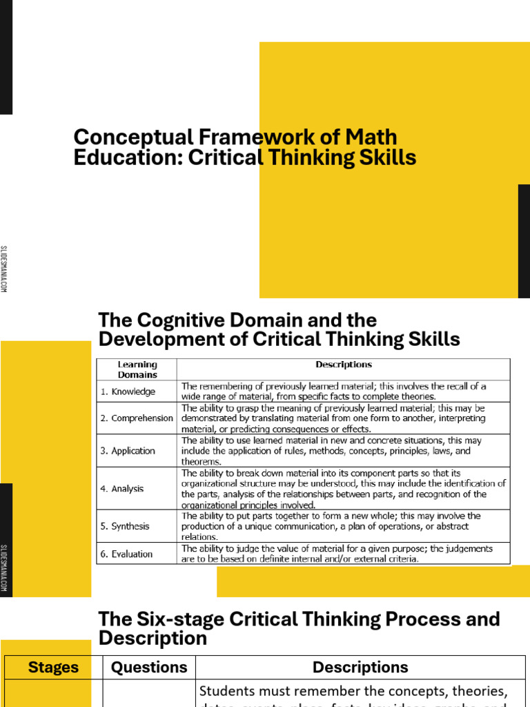 Critical Thinking in Math Education | PDF | Critical Thinking | Thought