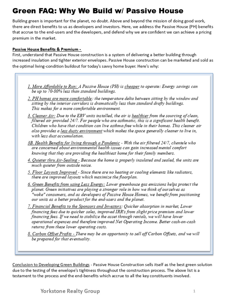 Why Build Passive House | PDF | Greenhouse Gas | Green Building