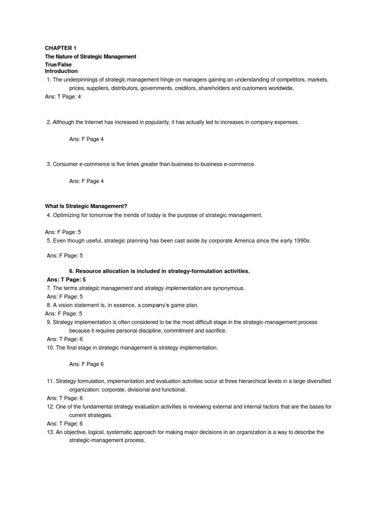 Chapter 1 | Download Free PDF | Strategic Management | Strategic Planning