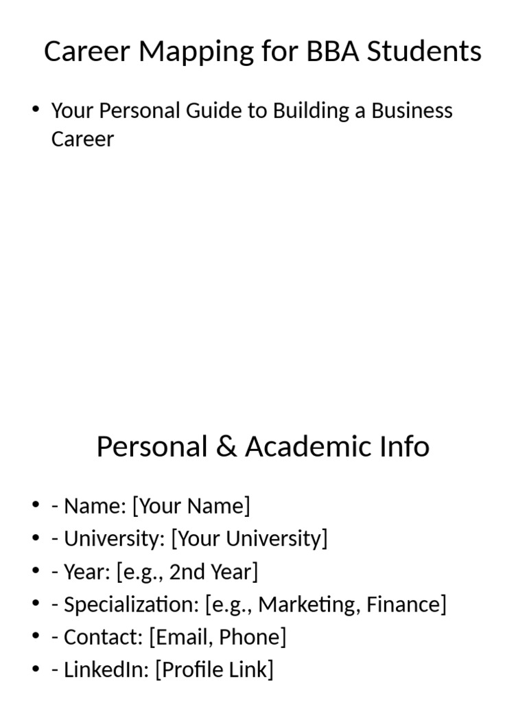 Career Mapping Guide for BBA Students | PDF