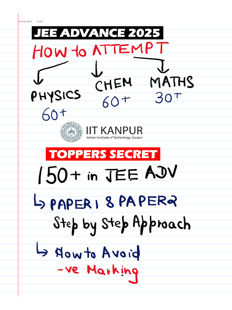 Jee Advance 2025 Paper Attemp | PDF | Physics | Chemistry