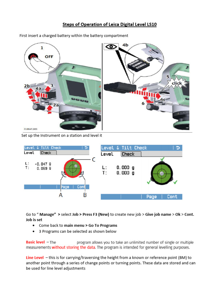 Leica LS10 Digital Level Operation Guide | PDF | Computing