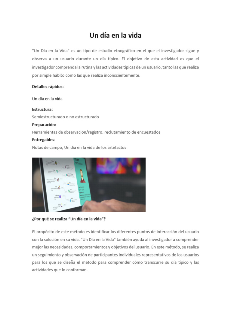 Un Dia en La Vida De | PDF | Observación | Comportamiento