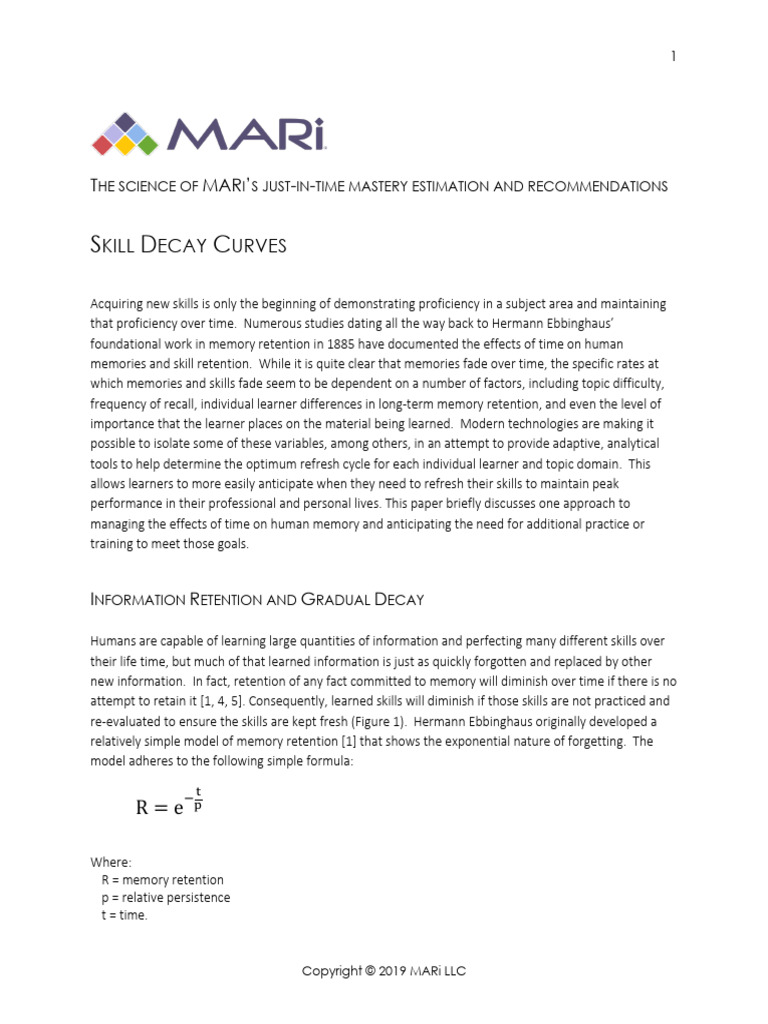 Skill Retention and Decay Analysis | PDF | Memory | Learning