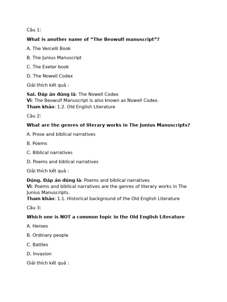 Introduction to British Literature (Văn Học Anh Cơ Bản) | PDF | Beowulf ...