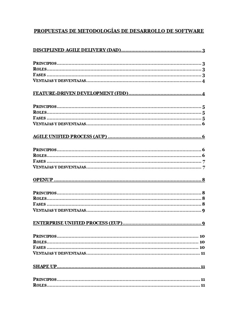 Propuestas de Metodologías de Desarrollo de Software | PDF | Software | Industria del software