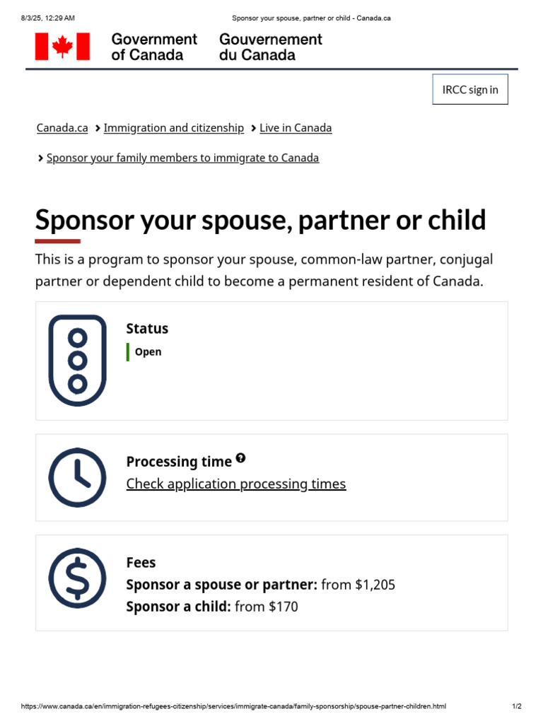 Sponsor Family Members to Canada | PDF
