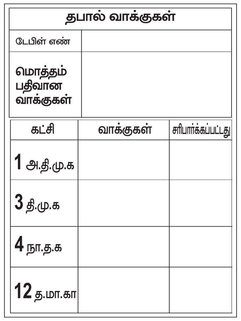 Table Form A5 | PDF