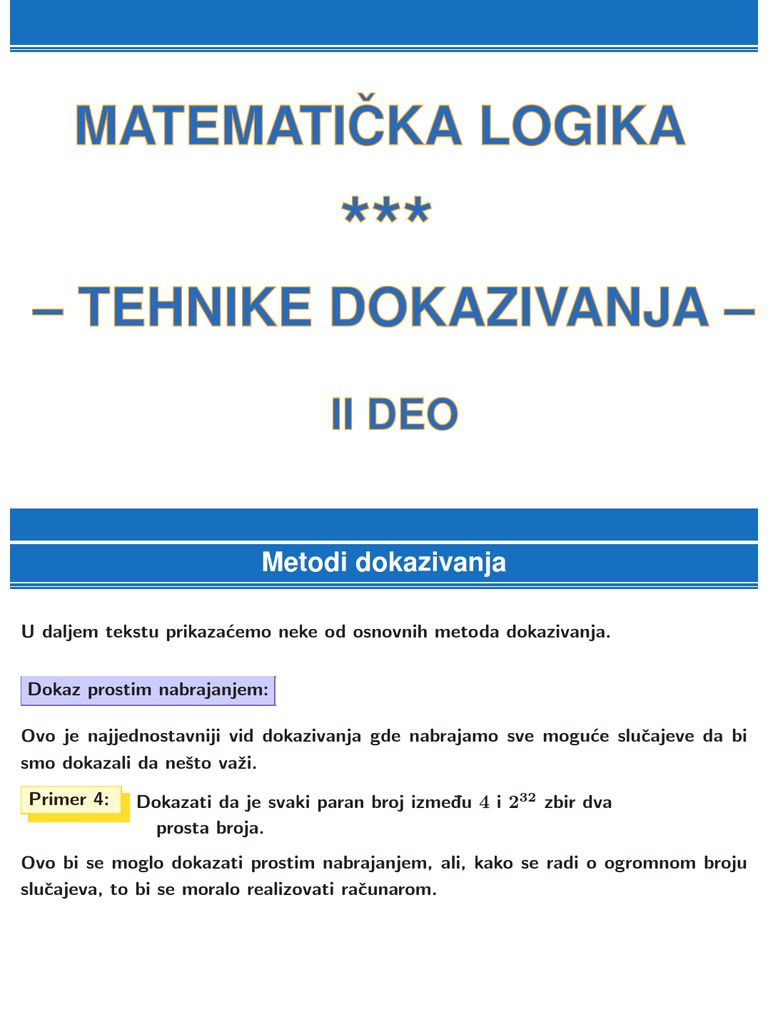 TAUTOLOGIJA - Tehnika Dokazivanja | PDF