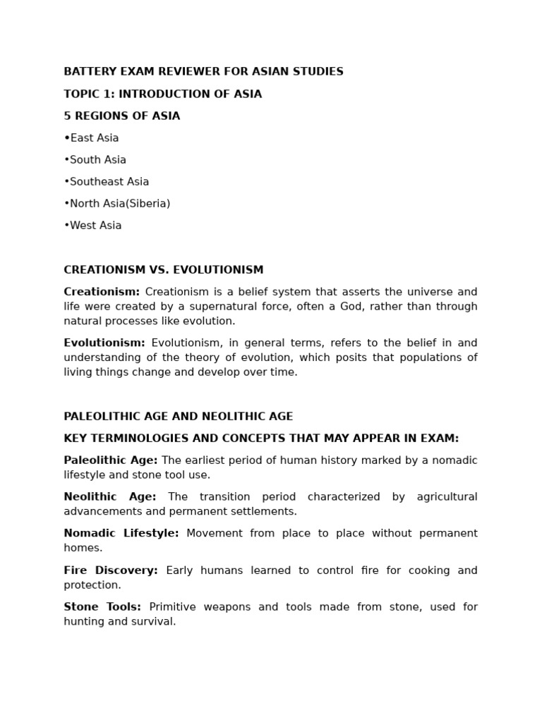 Battery Exam Reviewer For Asian Studies | PDF | British Empire | Moksha
