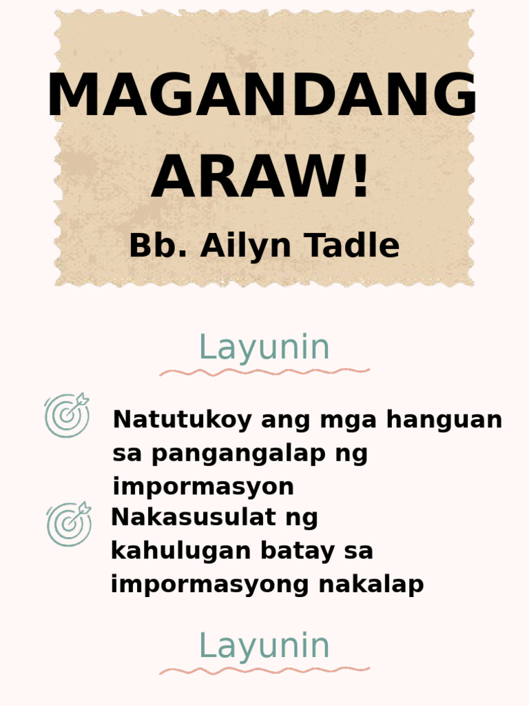 Pangangalap NG Impormasyon | PDF