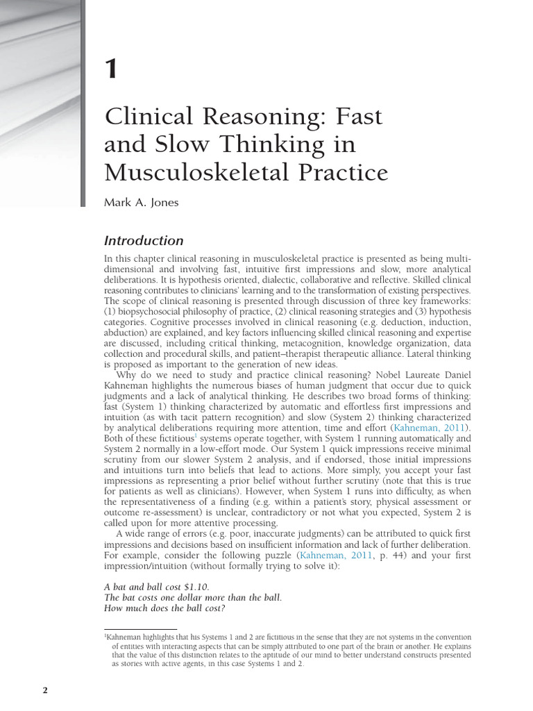MA Jones Clinical Reasoning in Musculoskeletal Practice Chapter 1 | PDF ...