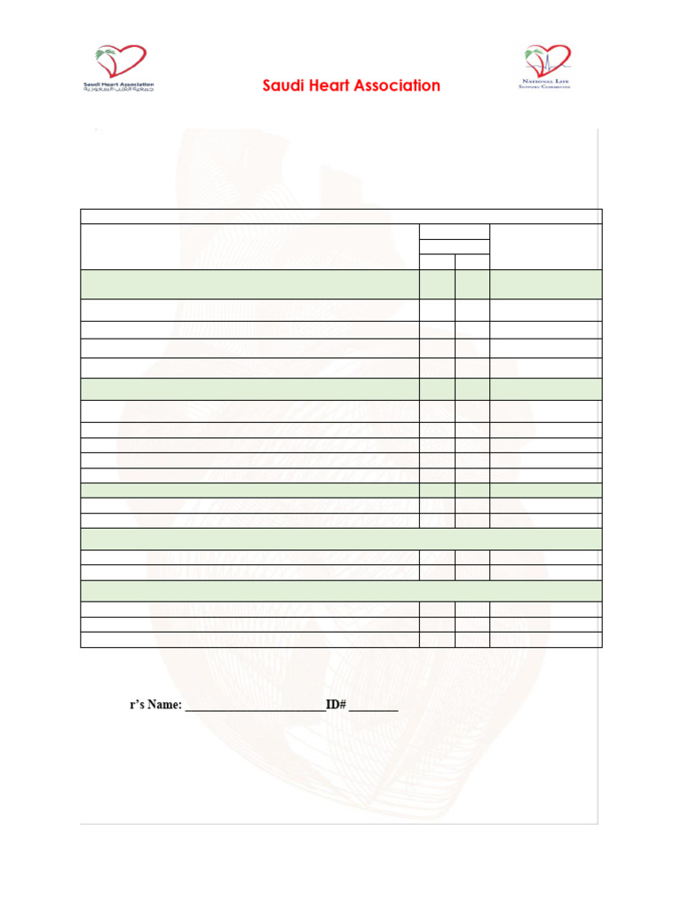 HSFA Child CPR Testing Checklist | PDF
