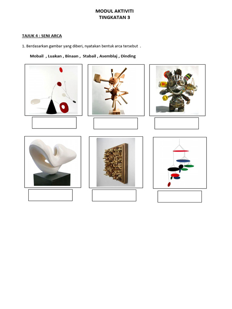 Modul Aktiviti Tajuk Seni Arca | PDF