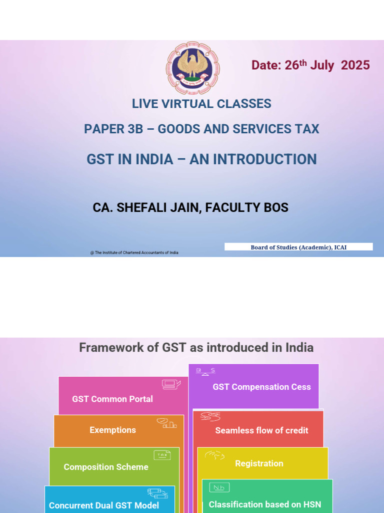 Introduction to GST in India | PDF | Taxes | Excise