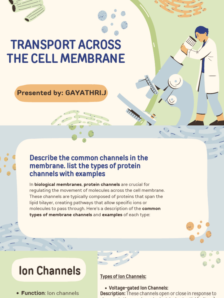 Transport Across The Cell Membrane | PDF | Ion Channel | Cell Membrane