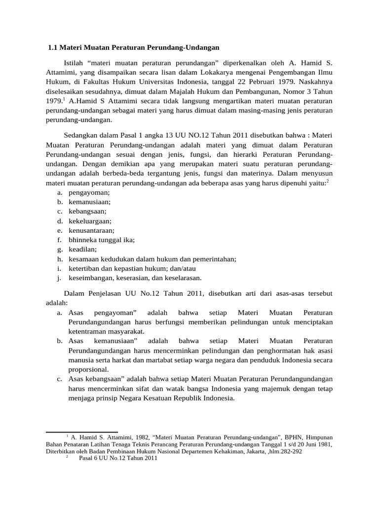 Materi Muatan Peraturan Perundang-Undangan | PDF