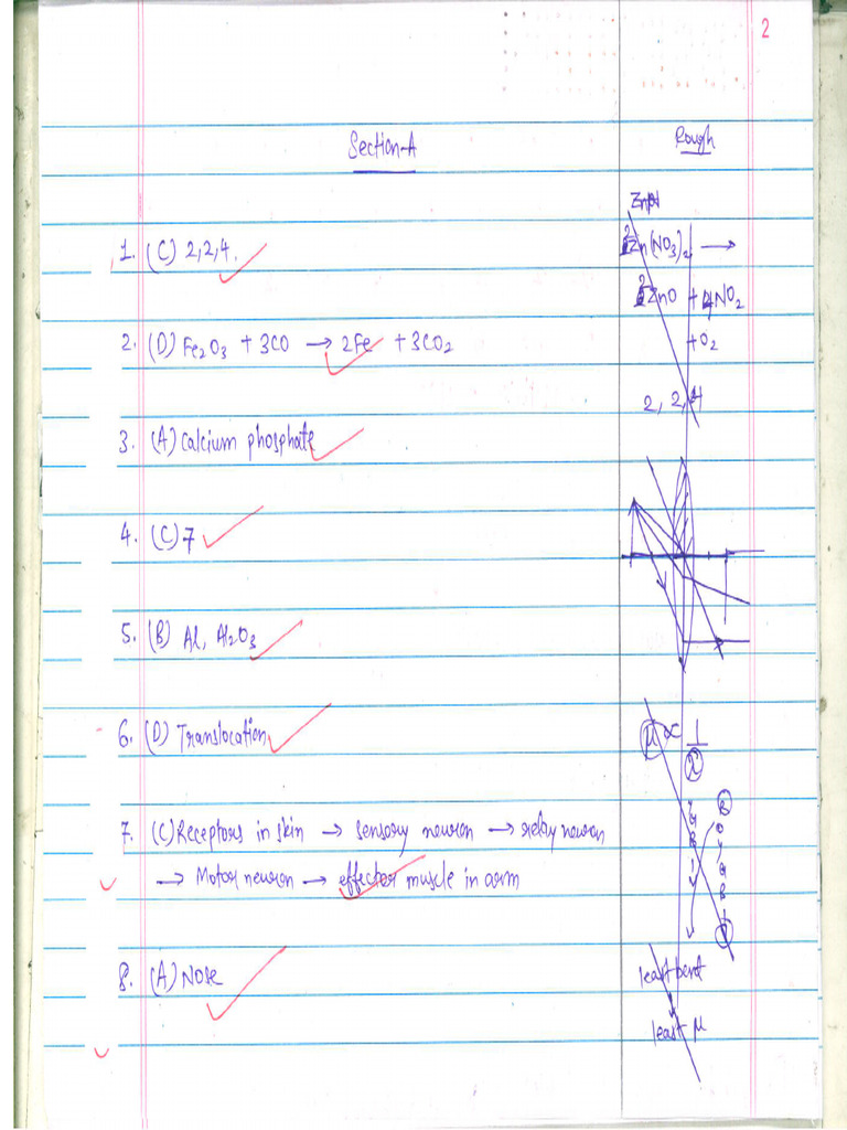 Science 10th Topper's Answersheet | PDF