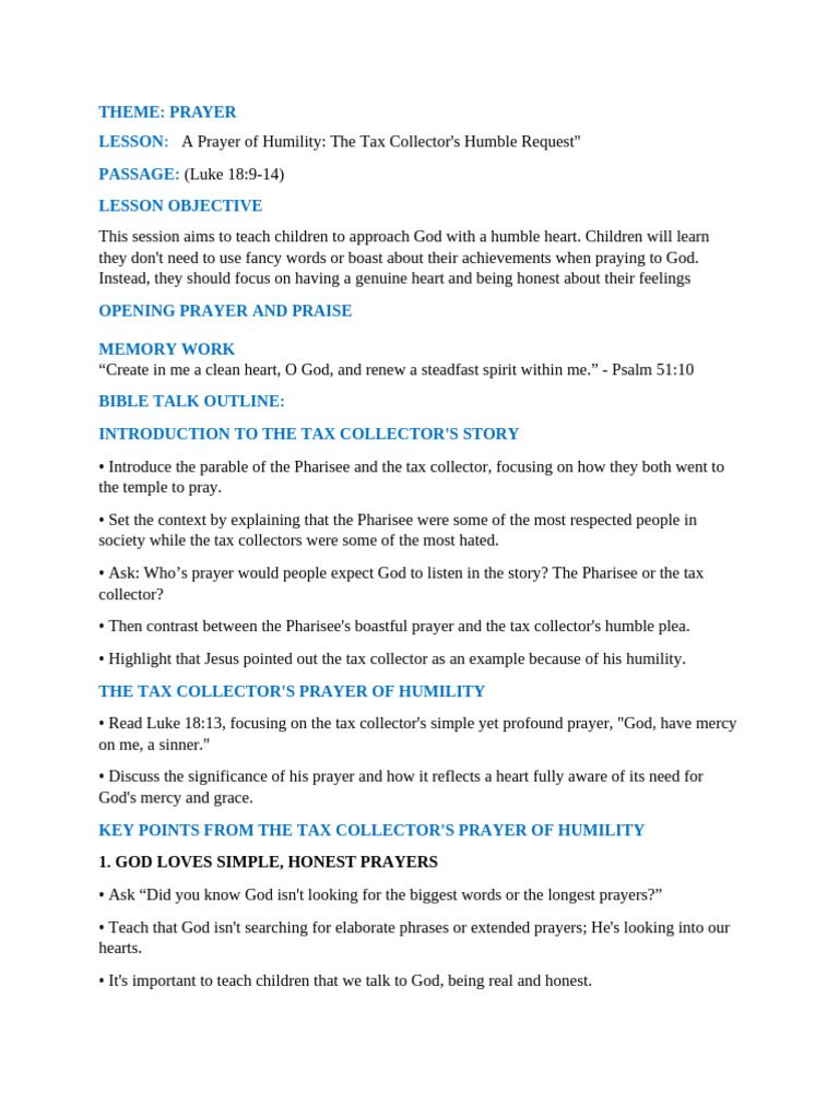 Teaching Children a Prayer of Humility | PDF | Prayer | Humility