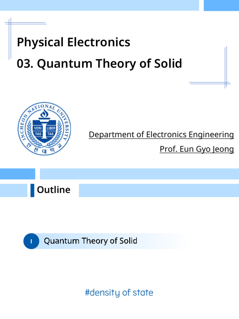 Chap 3-4. Quantum Theory of Solid | PDF | Energy Level | Quantum Mechanics