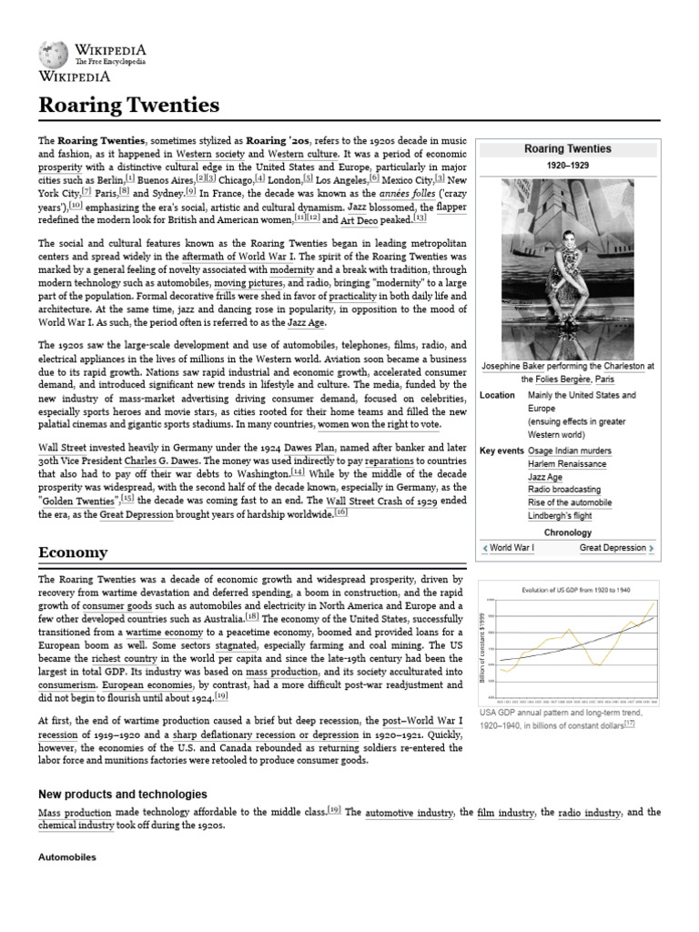 Evaluating Prosperity in the Roaring 20s | PDF | Roaring Twenties ...