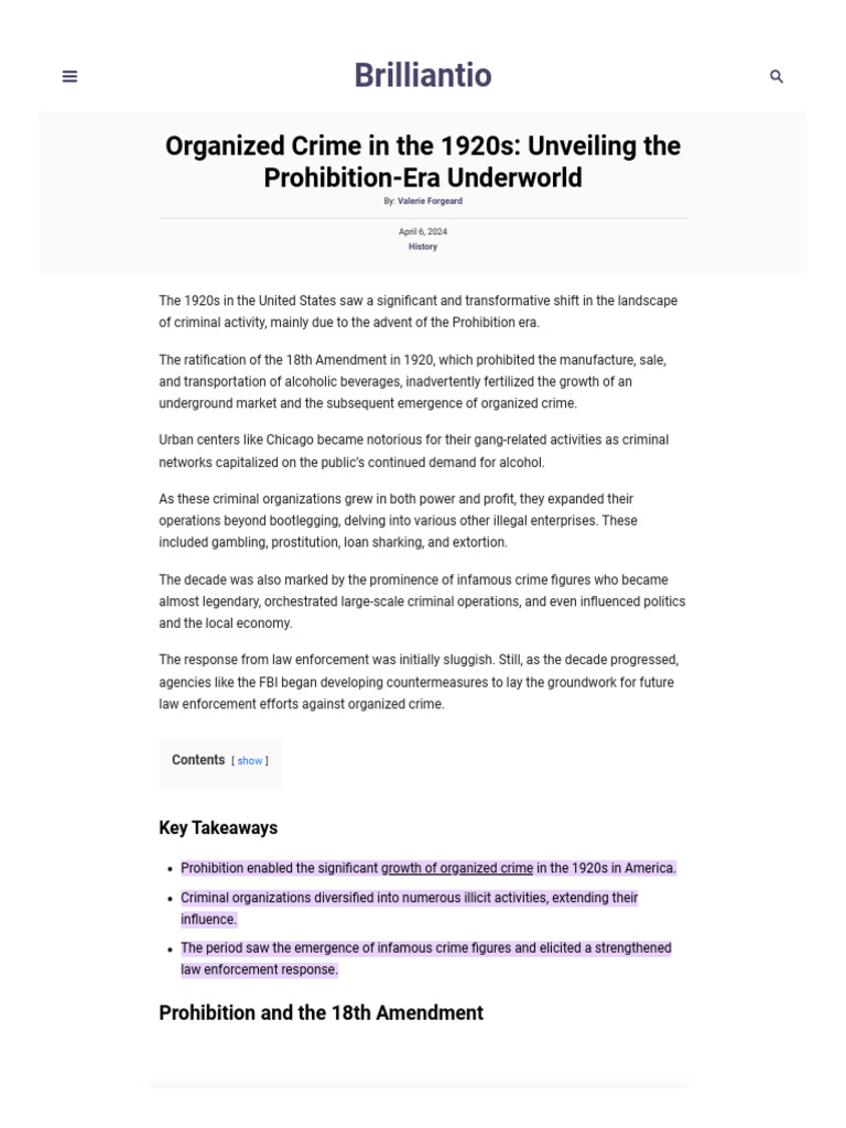 Organized Crime in 1920s America | PDF | Organized Crime | Five Families