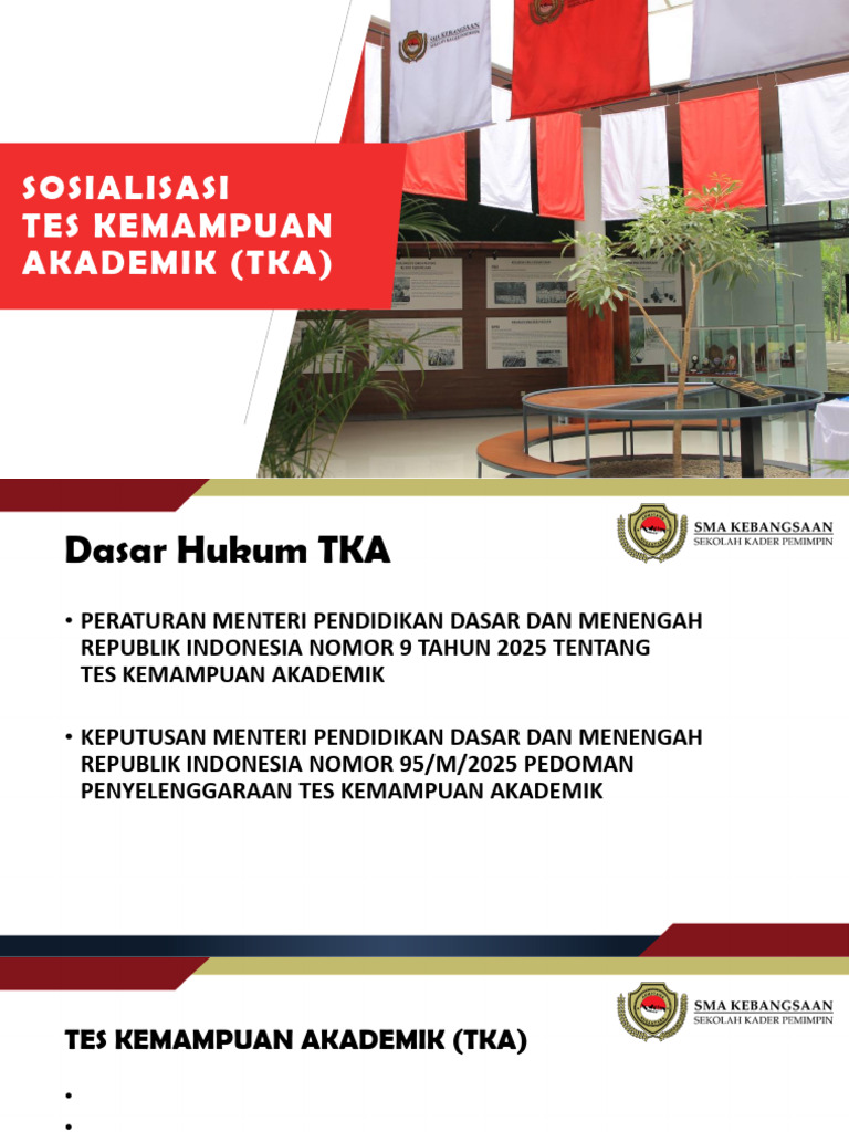 Sosialisasi Tka Sma Fix | PDF